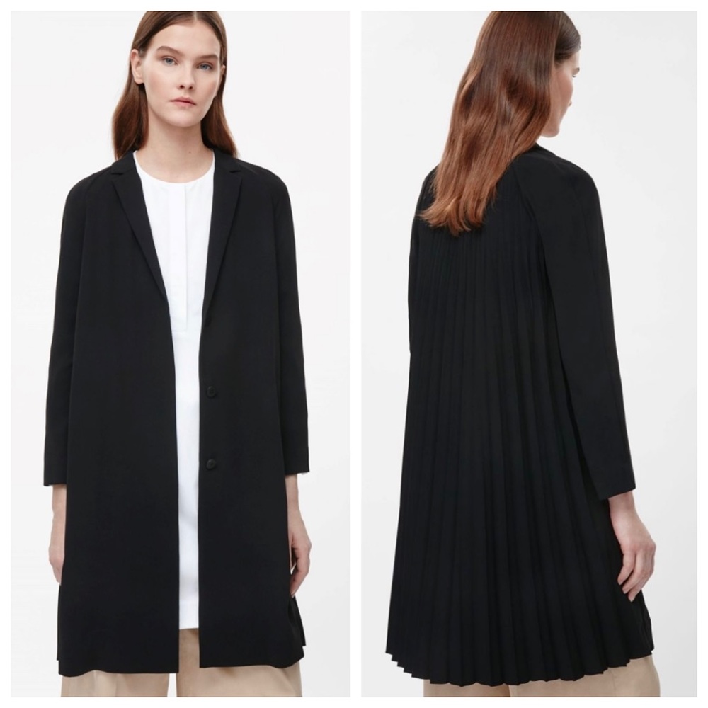 Cos Pleated Back Longline Blazer Jacket - Gem